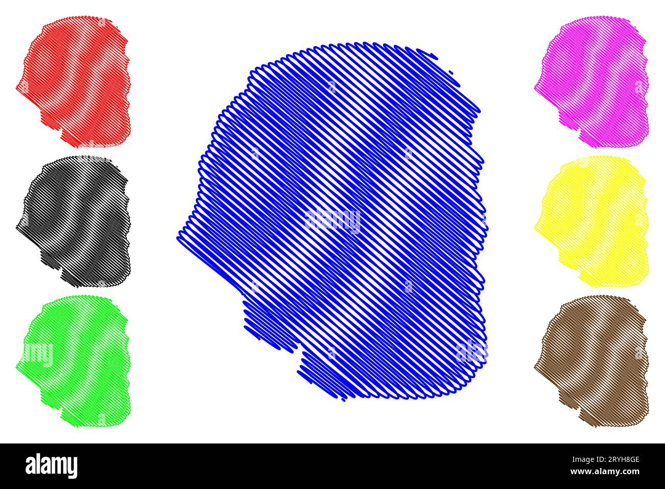 Lake Bolsena (Italian Republic, Italy) map vector illustration ...