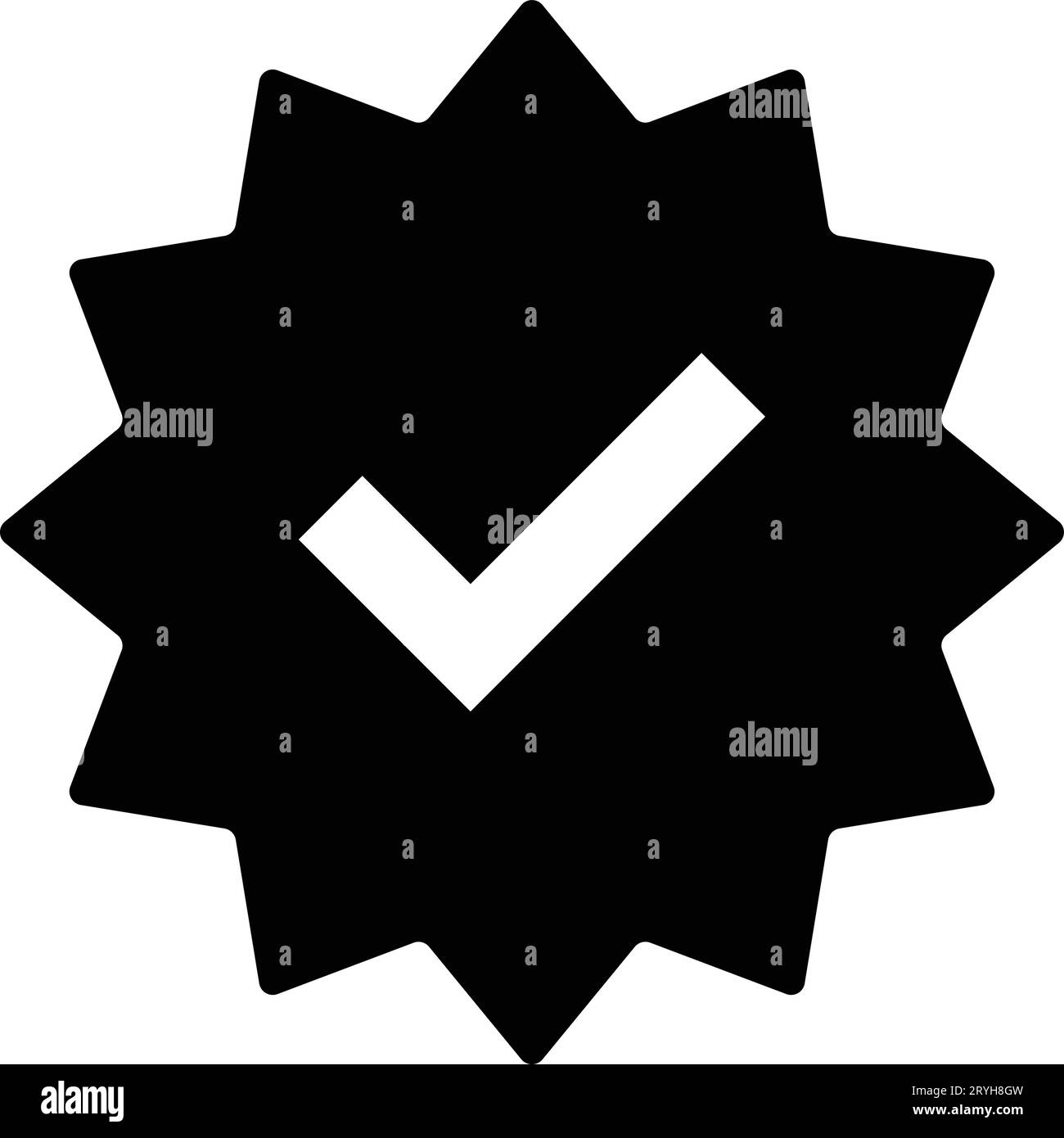 Check mark. Black tick verified badge icon. Approved profile sign. Tick ...