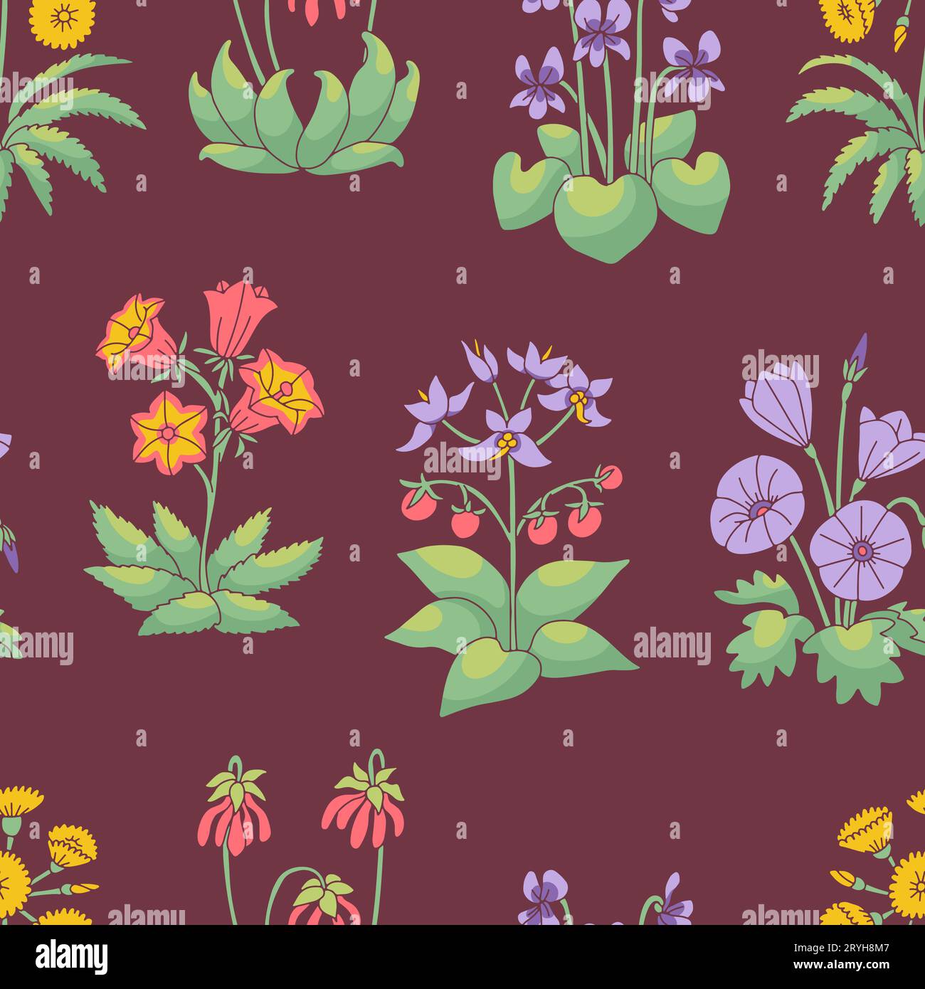 Flora of the canary islands Stock Vector Images - Alamy