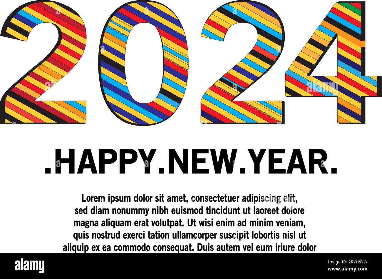 Happy new year 2024 design with numbers. happy new year 2024 vector ...