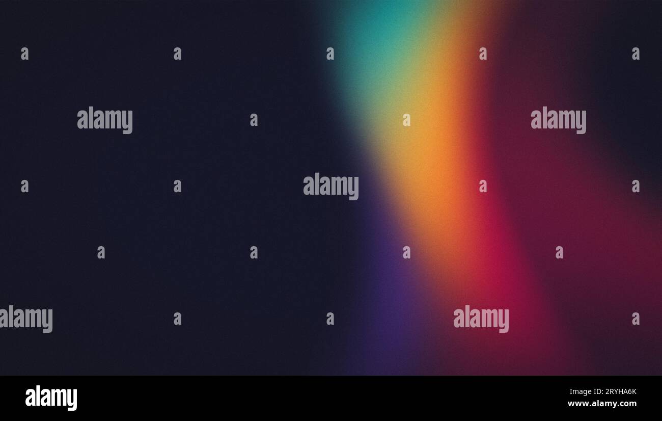 Dark grainy color gradient wave background, purple red yellow blue ...