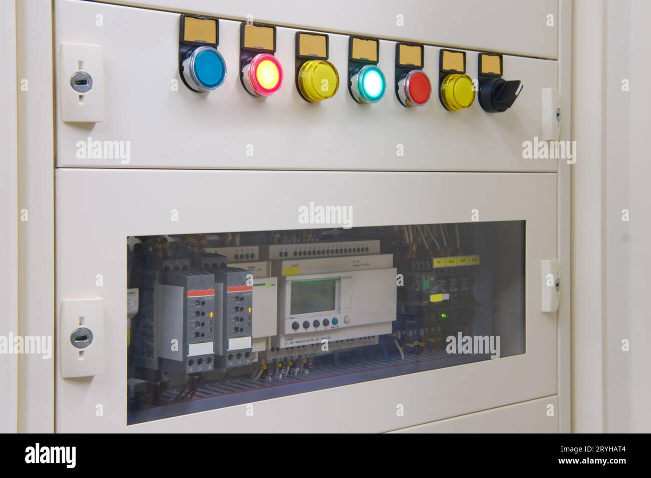 LED lights indicate the status of the electrical circuit on the control ...