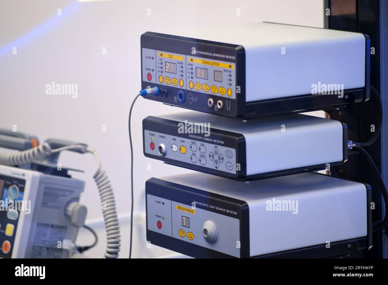 Medical equipment in the operating room for electrosurgical and ...