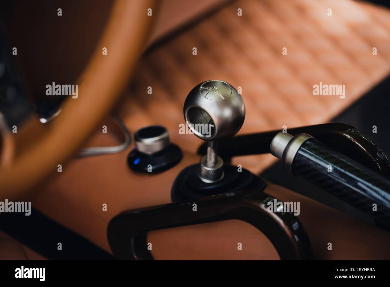 Color image of a retro car gear shifter Stock Photo - Alamy