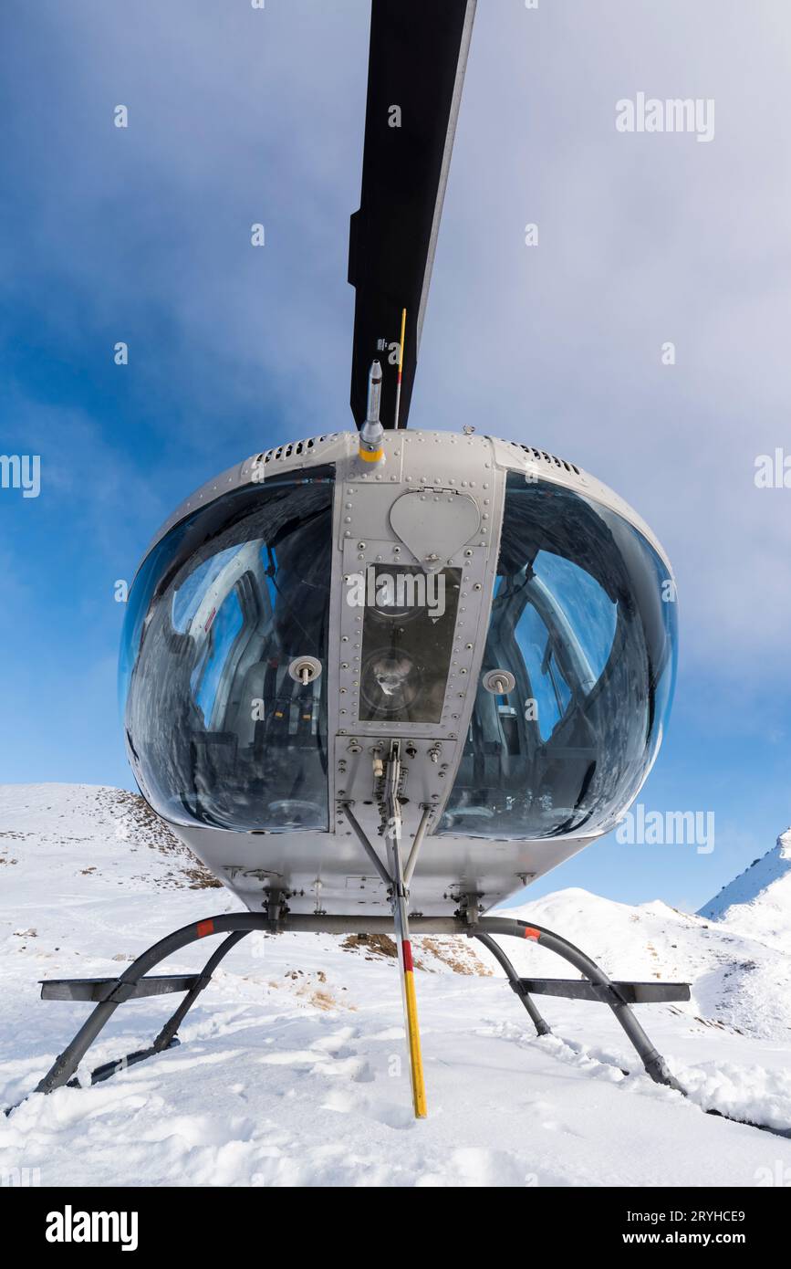 Helicopter on the snow Stock Photo - Alamy