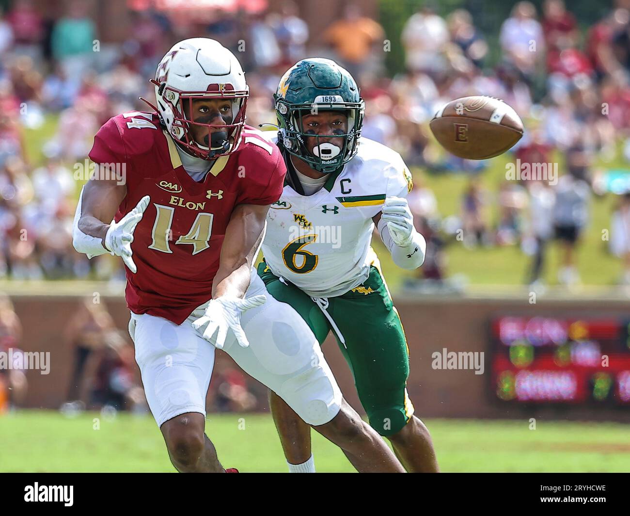 September 30, 2023: Elon University junior Onuma Dieke (14) makes catch ...