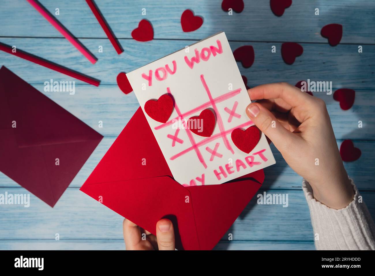 Valentines Day. Instructions for making valentine cards. Text YOU WON ...