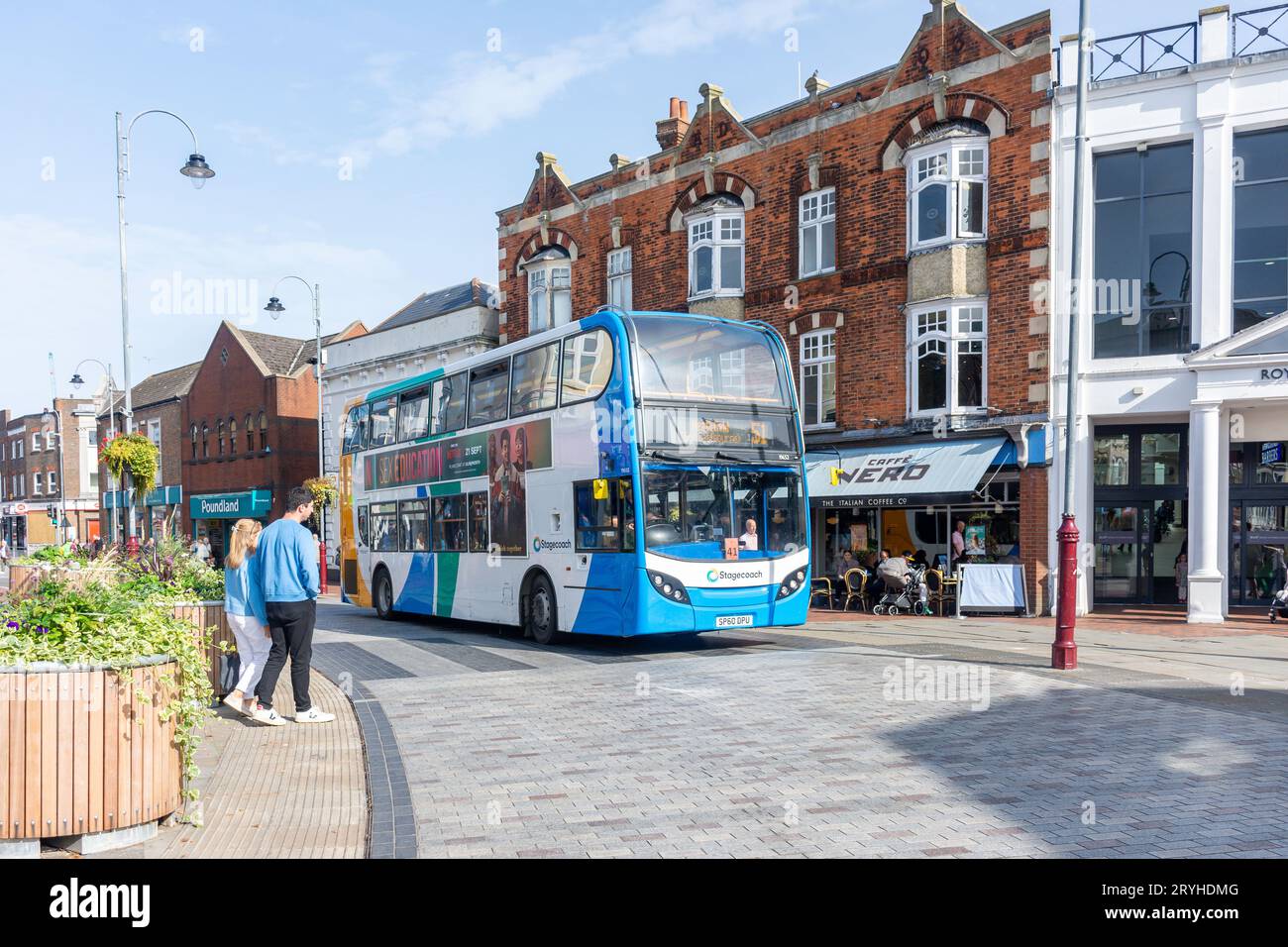 Stagecoach double-decker bus, Mount Pleasant Road, Civic Quarter, Royal ...