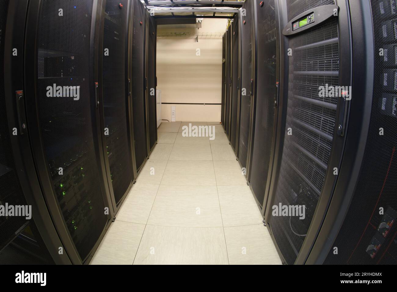 The datacenter is equipped with advanced server hardware APC cabinet ...
