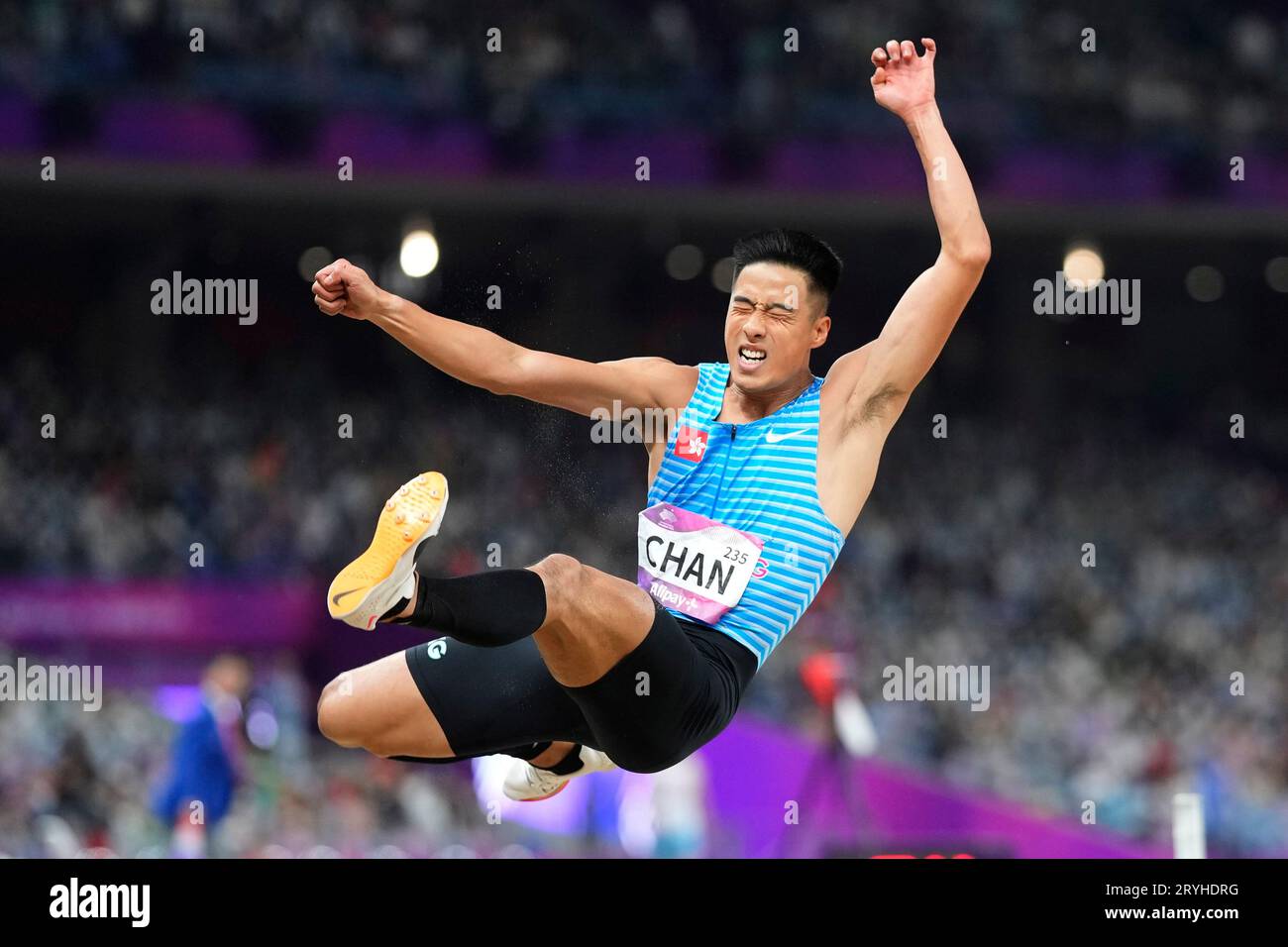 Hong Kong's Chan Ming Tai competes during the men's long jump final at ...