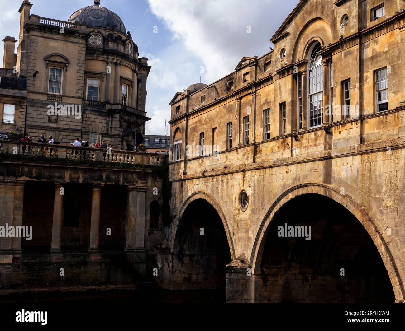 Bath Guildhall, and the Famous, Pulteney Bridge, Bath, Somerset ...
