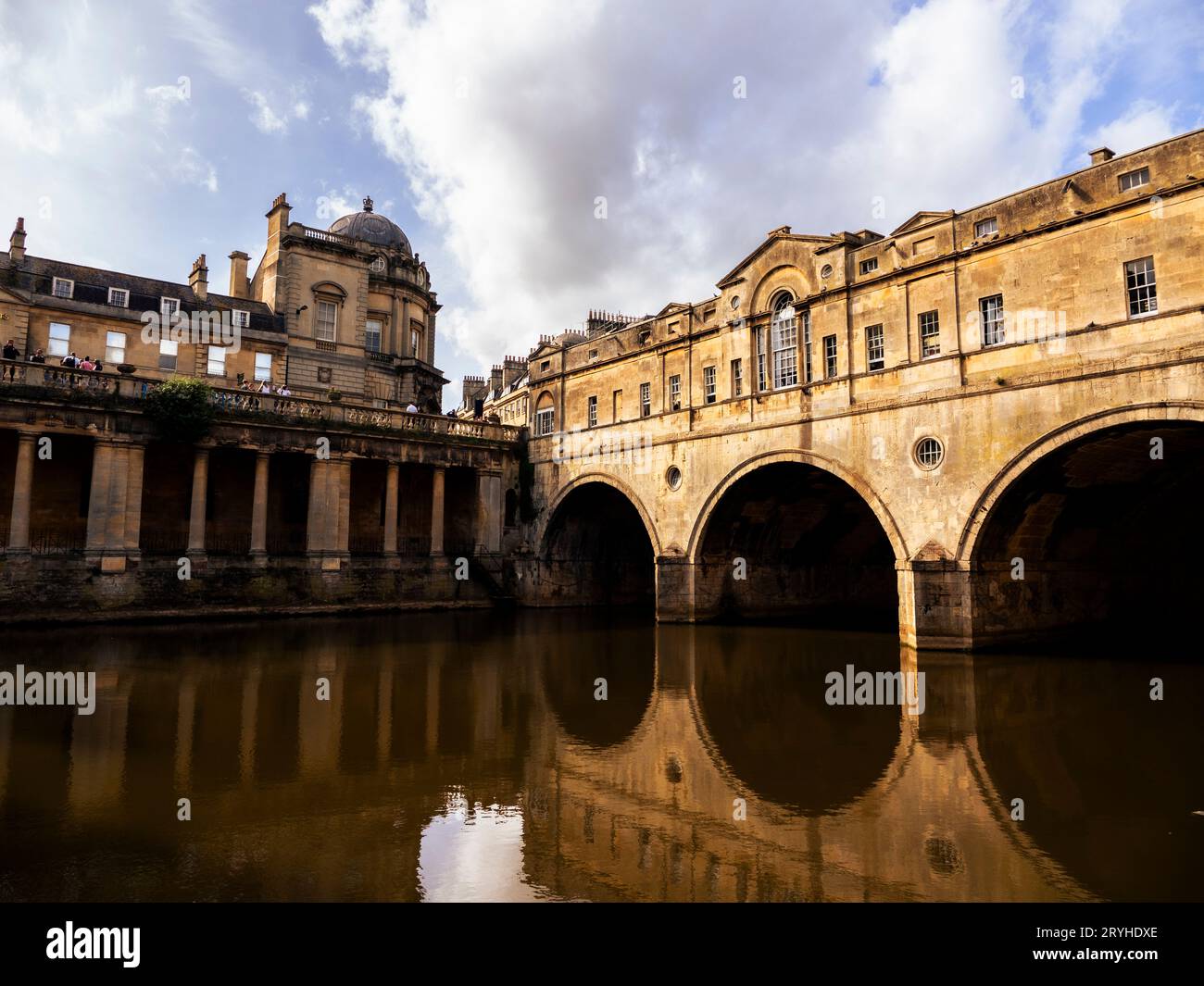 Bath Guildhall, and the Famous, Pulteney Bridge, Bath, Somerset ...
