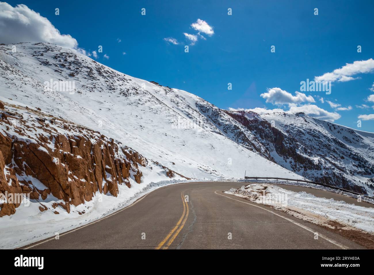 A long way down the road going to Colorado Springs, Colorado Stock ...