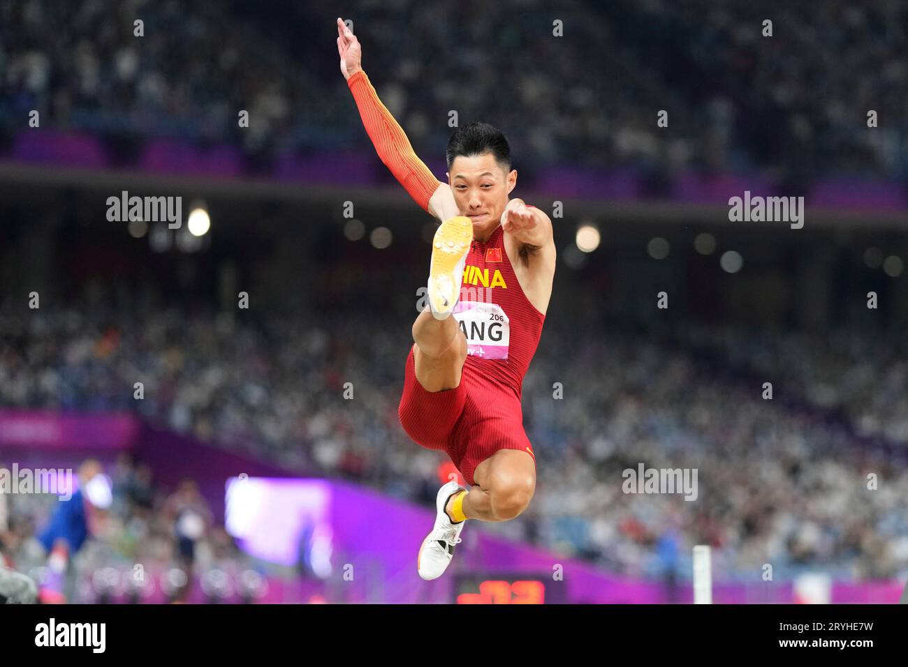 China's Wang Jianan competes during the men's long jump final at the ...