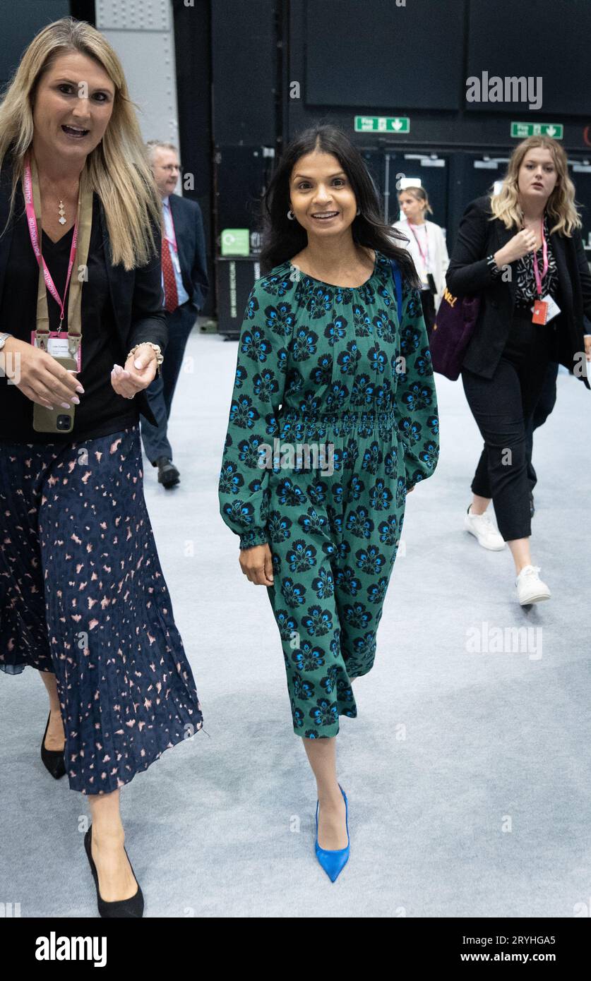Akshata Murty, wife of Prime minister, Rishi Sunak tours the exhibition ...