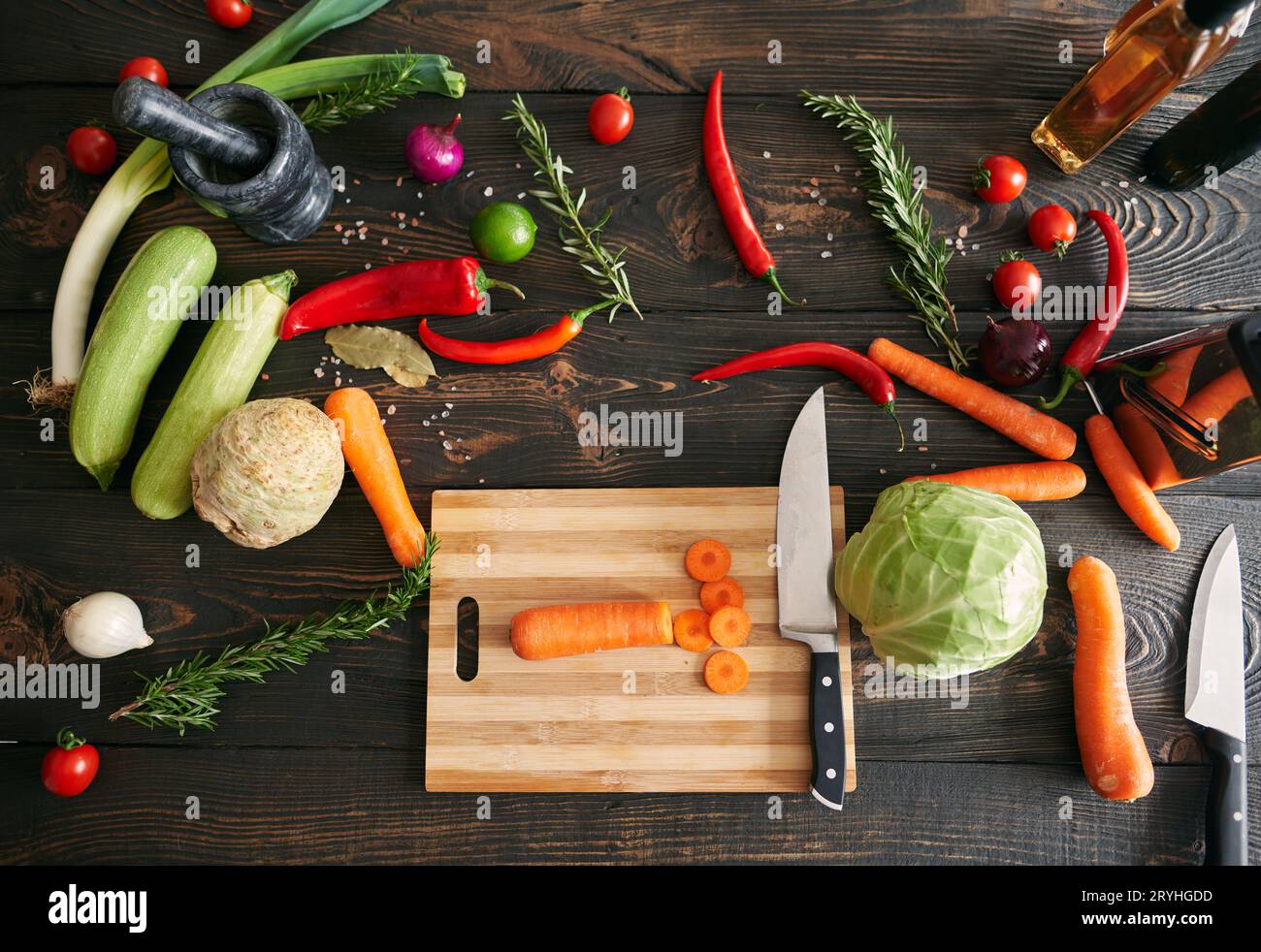 Cooking background.Cooking background. Assorted raw organic vegetables ...