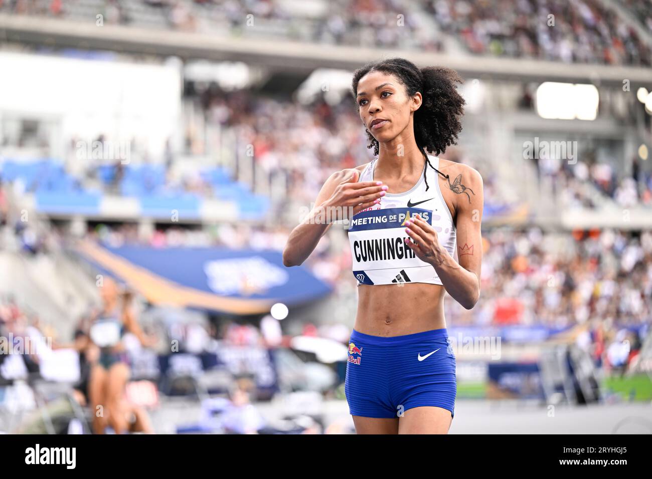 Vashti Cunningham of USA (women's high jump) during the Meeting de ...