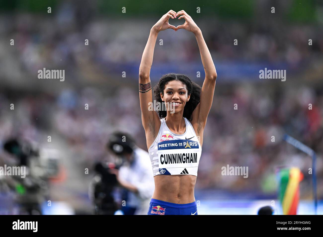 Vashti Cunningham of USA (women's high jump) during the Meeting de ...
