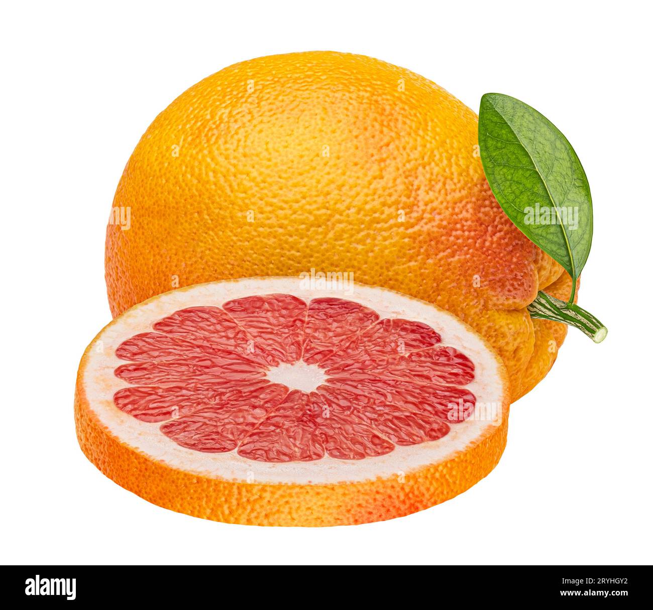 Grapefruit wedge on white Cut Out Stock Images & Pictures - Alamy