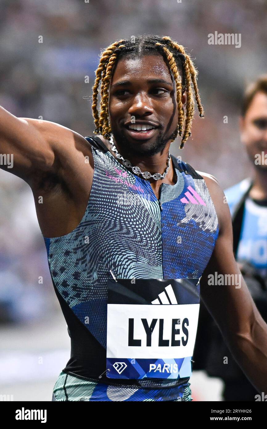 Noah Lyles of USA during the 100m race of the Meeting de Paris Wanda ...