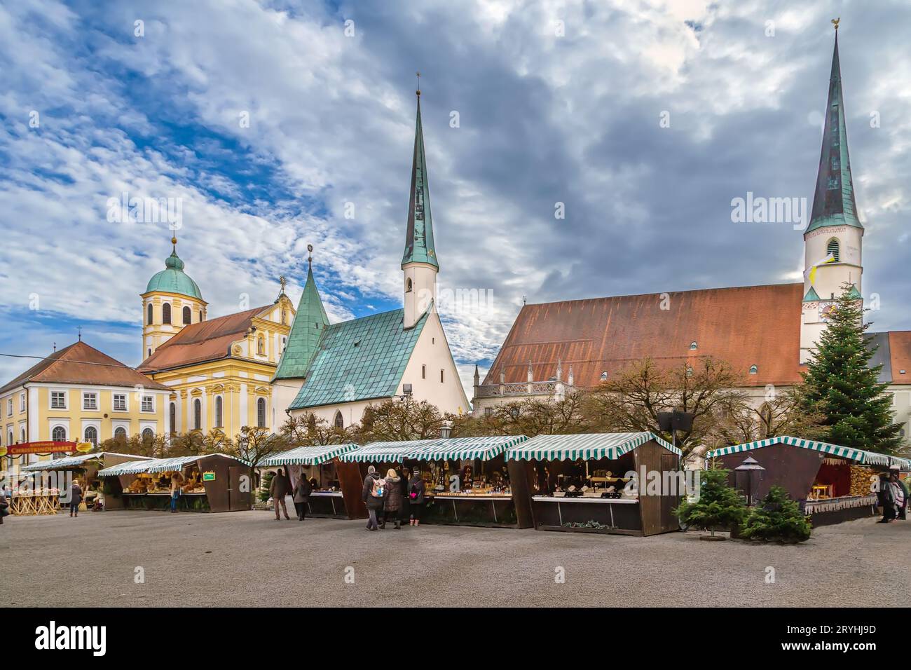Main square, Altotting, Germany Stock Photo - Alamy