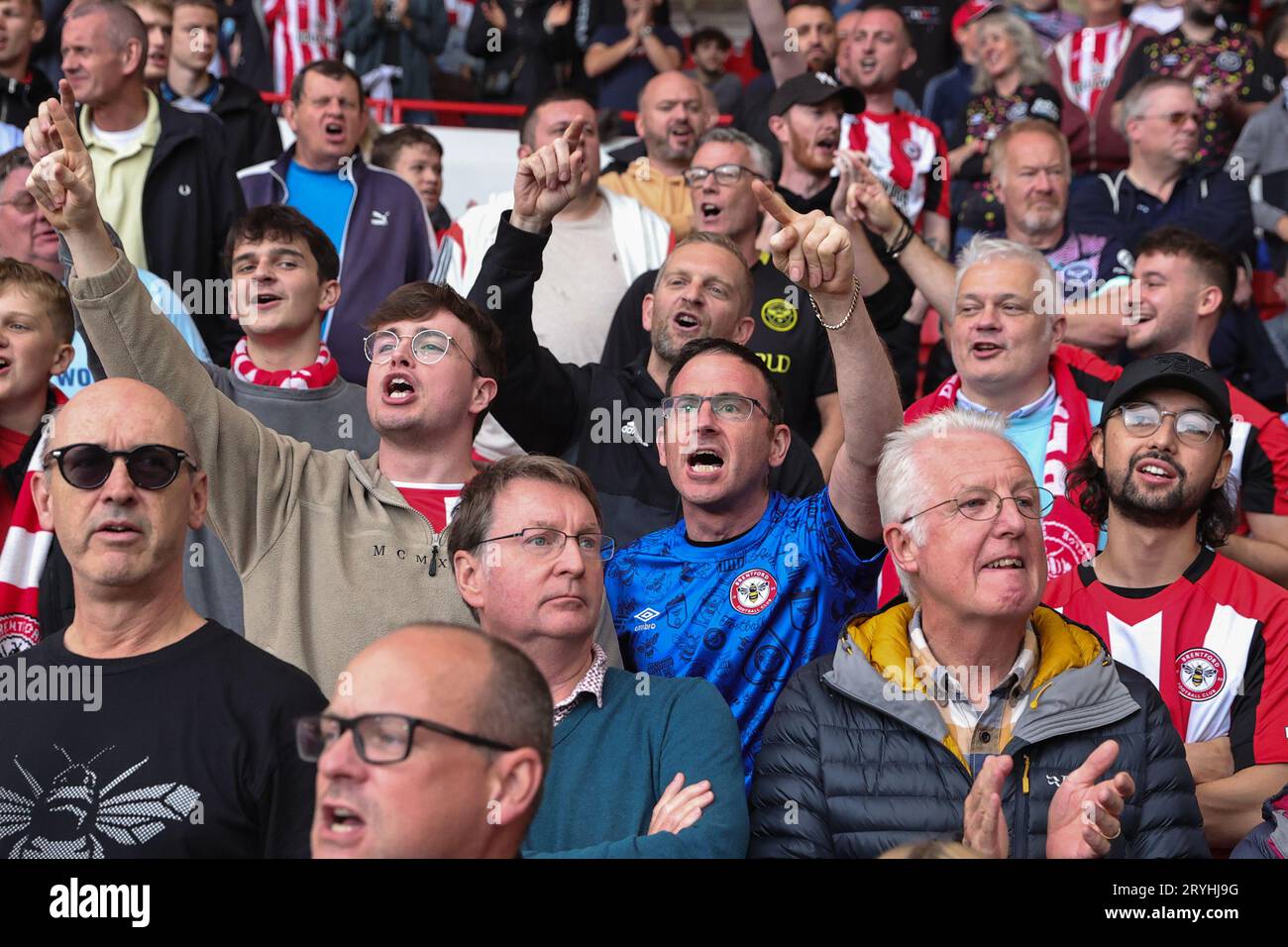 Brentford fans during the Premier League match Nottingham Forest vs ...