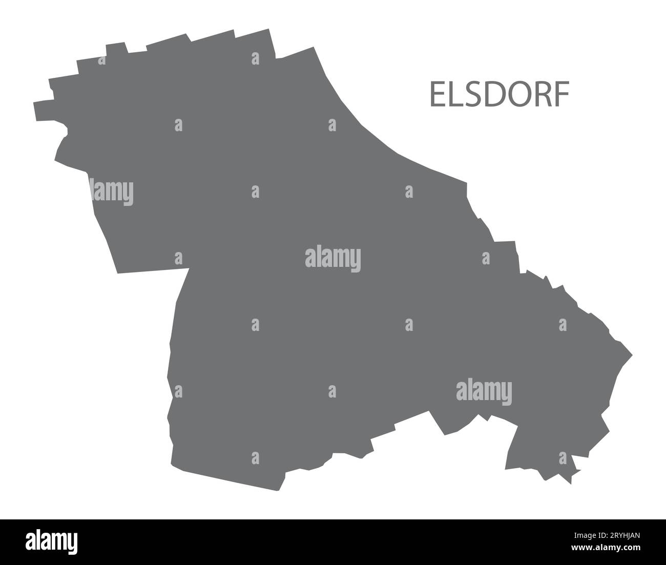 Elsdorf German city map grey illustration silhouette shape Stock Vector ...
