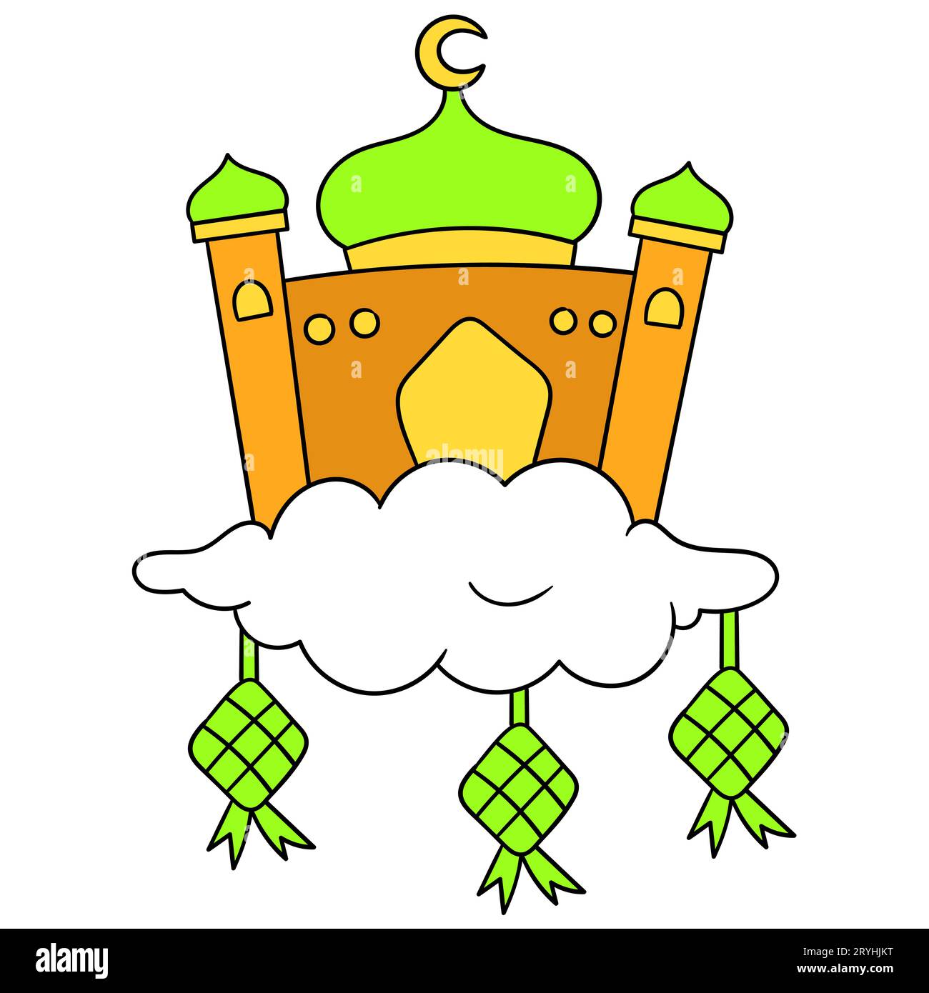 Eid al Fitr the icon of the mosque for Muslim places of worship on the ...