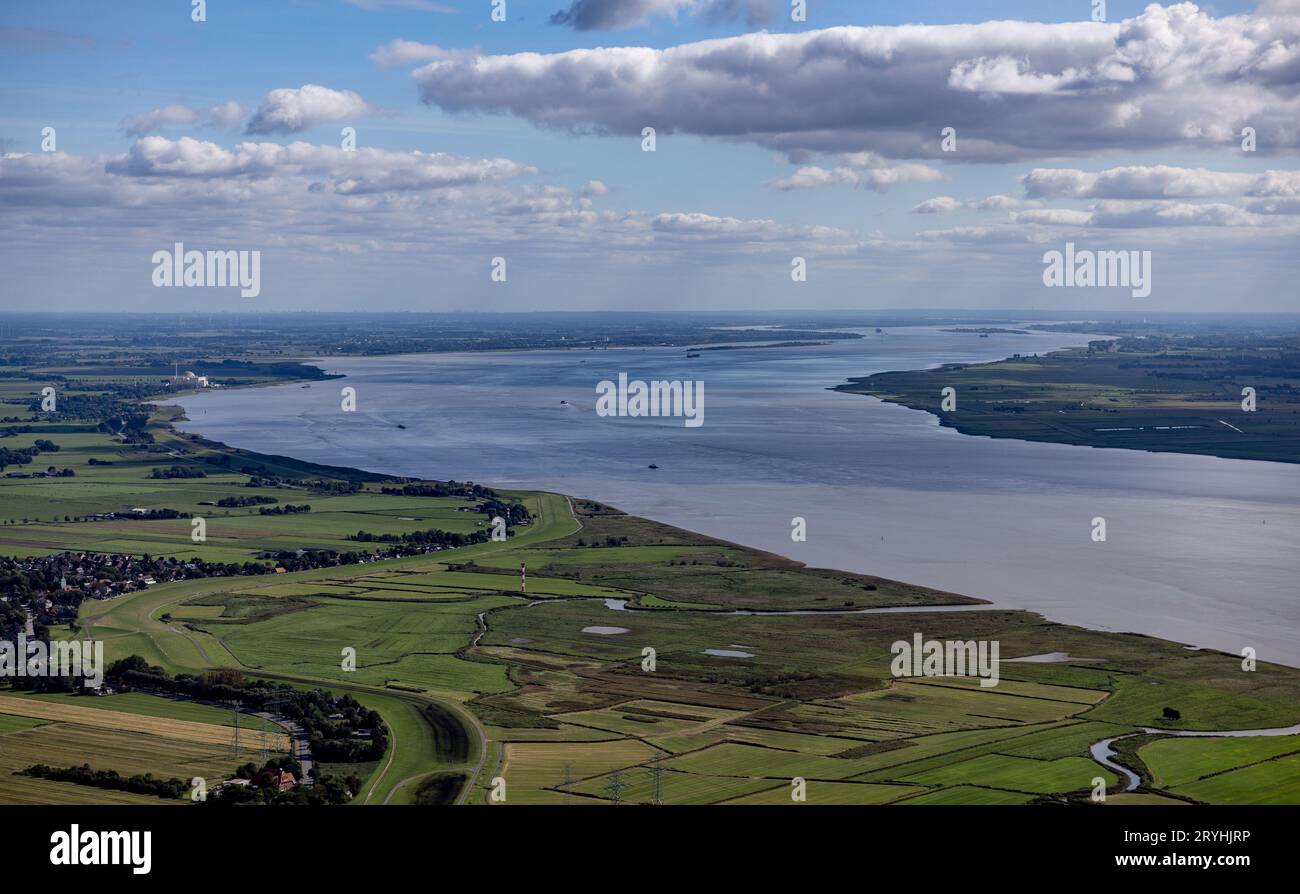 01 October 2023, Schleswig-Holstein, Brunsbüttel: Ships sail from the ...