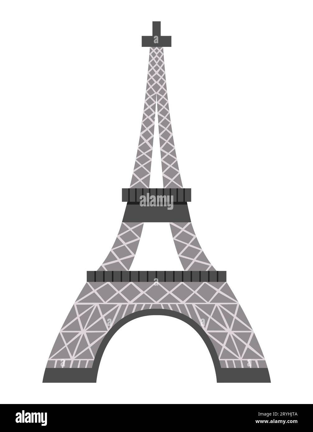 Vector Eiffel tower icon. Paris sight illustration. Traditional France ...