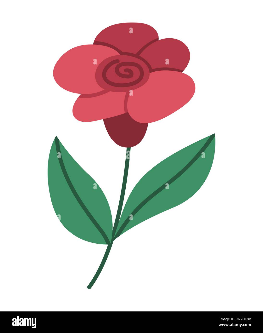 Vector rose icon. Beautiful garden flower illustration isolated on ...