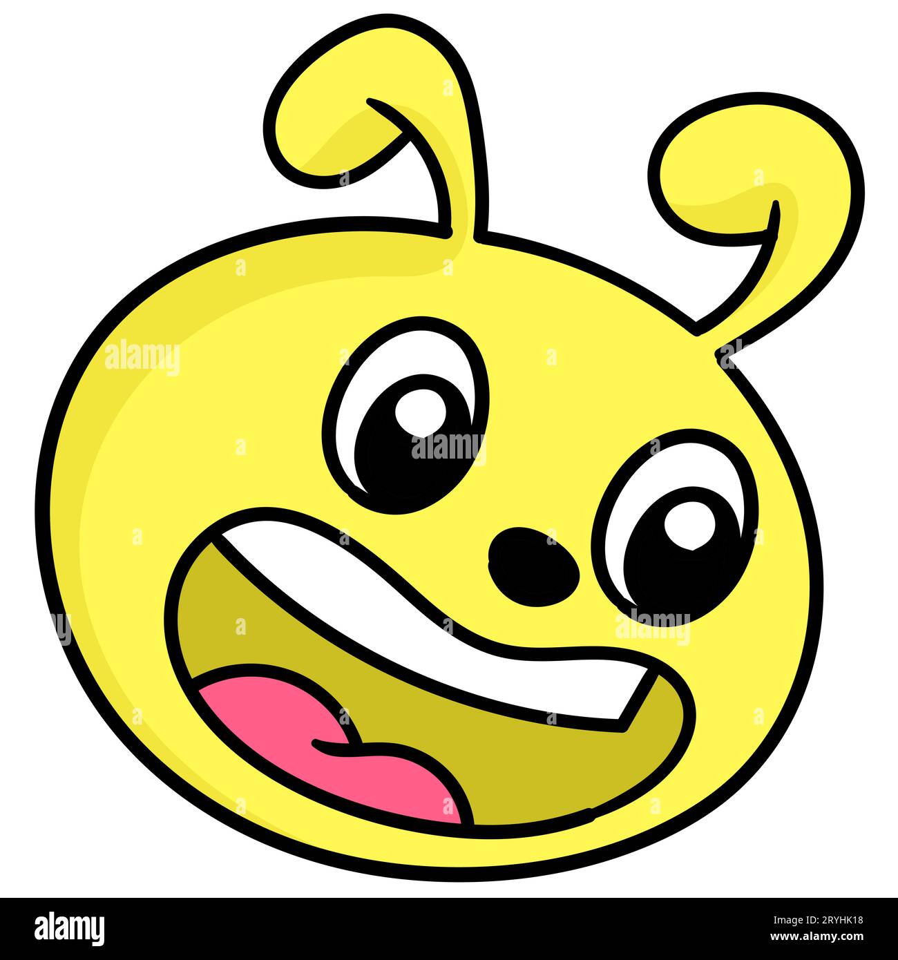 yellow head laughed out loud yellow, vector illustration carton ...