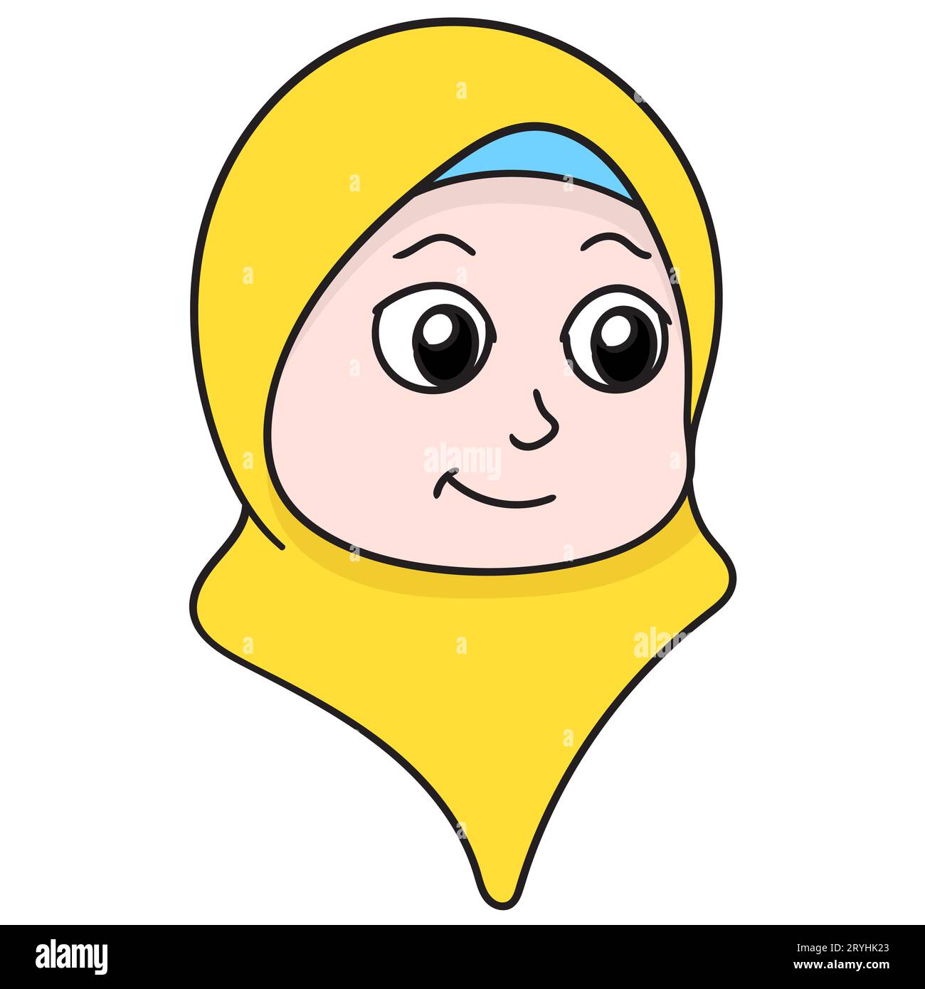 the head of a beautiful girl wearing a friendly Muslim hijab, vector ...
