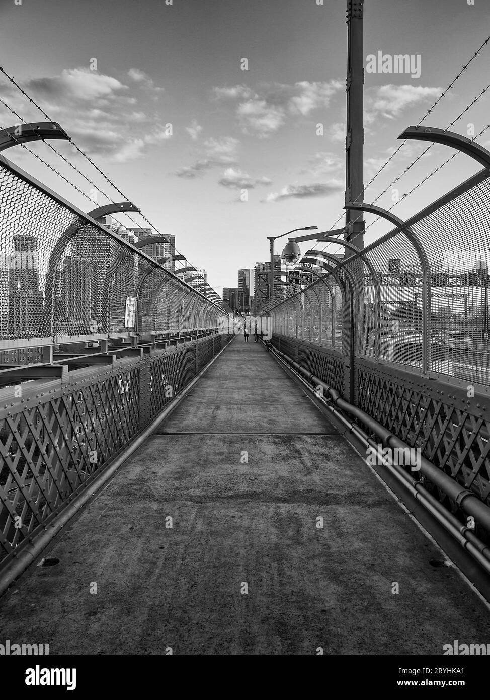 Black And White Photo Of The Pedestrian Footpath Looking South Towards ...