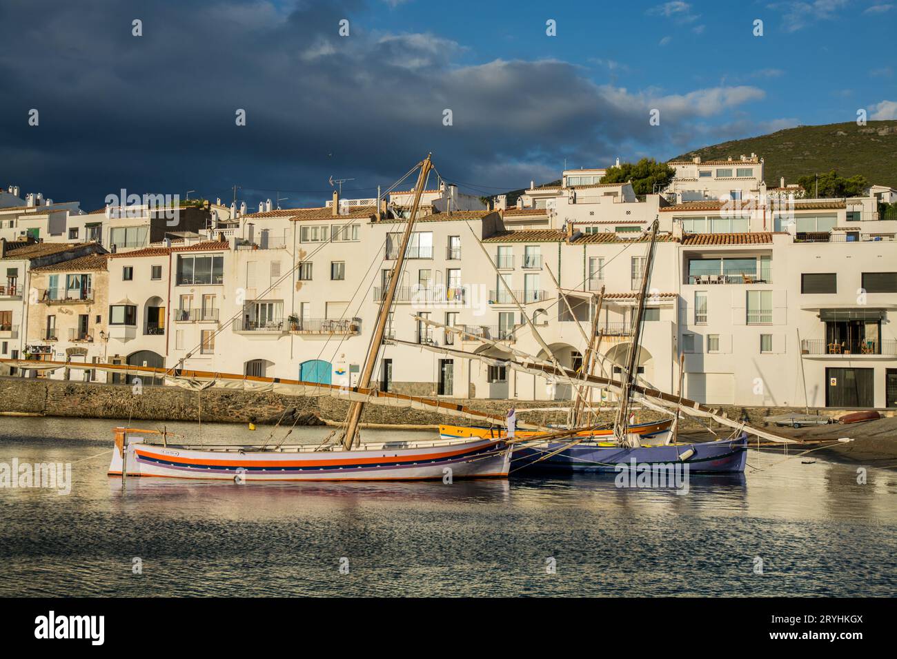 View of the fishing village of Cadaques from the sea Stock Photo - Alamy