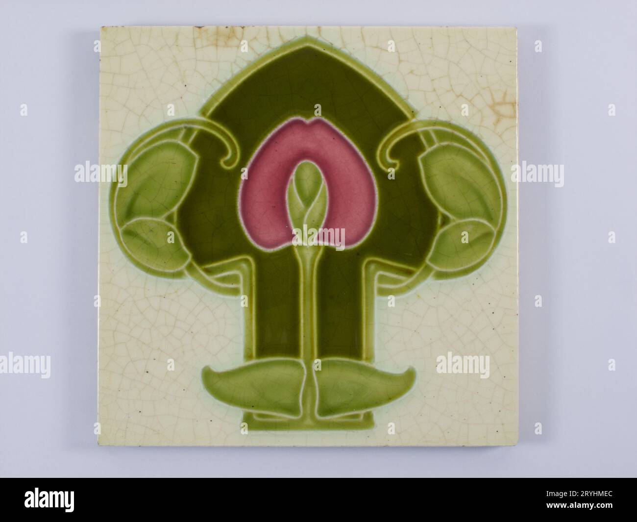 English Art Nouveau tile by Godwin and Hewitt, decorated with a large ...