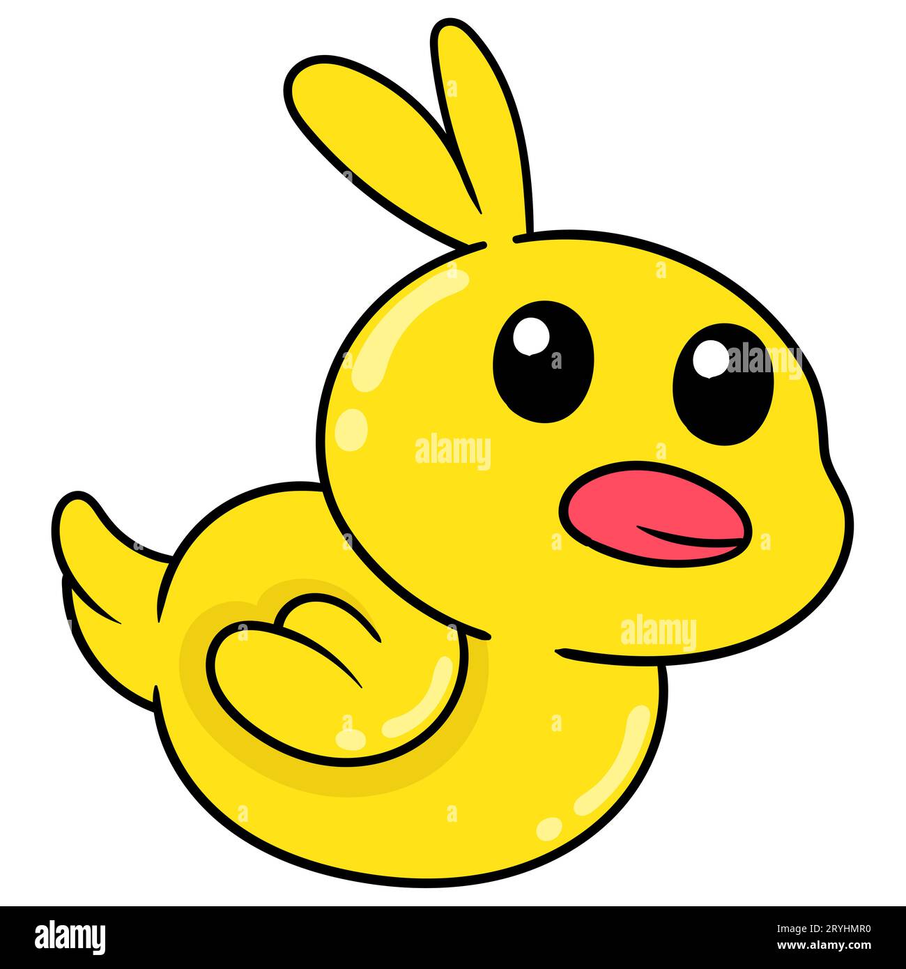 cute yellow duckling, vector illustration art. doodle icon image kawaii ...