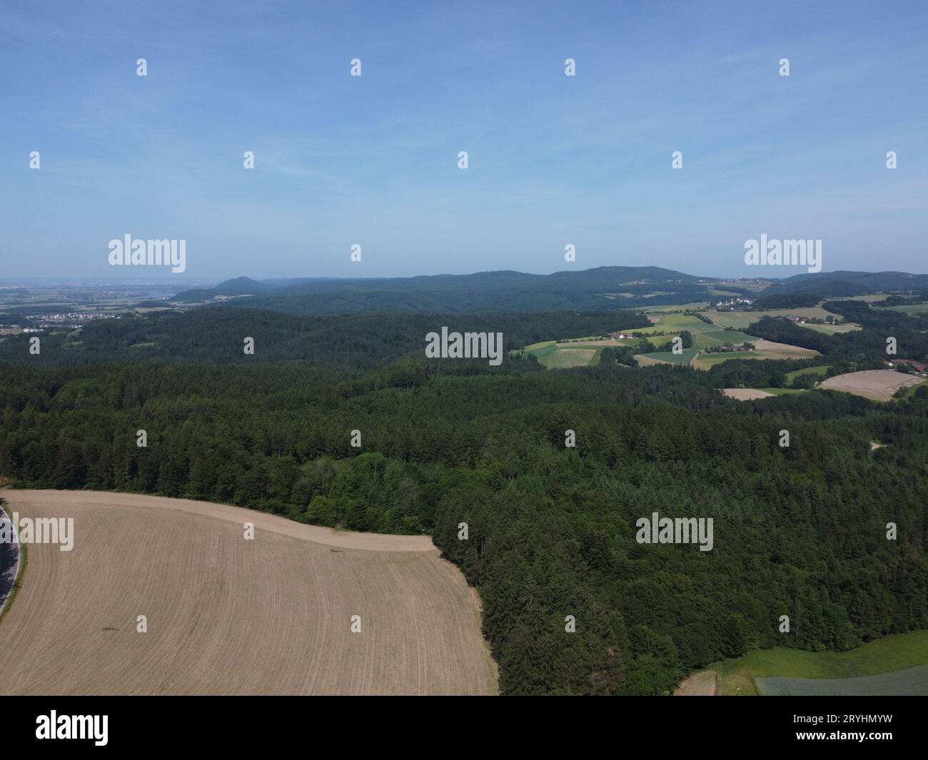 Aerial view of Bavaria with forests and fields Stock Photo - Alamy