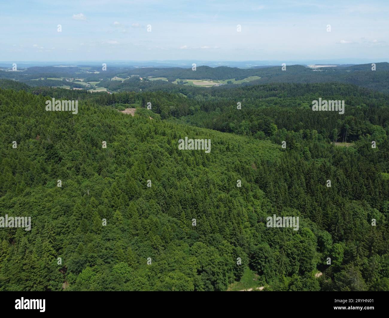 Aerial view of Bavaria with forests and fields Stock Photo - Alamy
