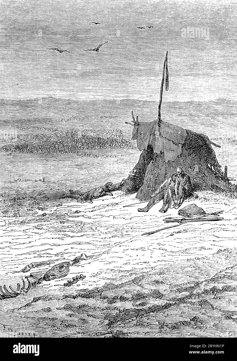 Burke, Wills and King in the Australian desert, 1861. The Burke and ...