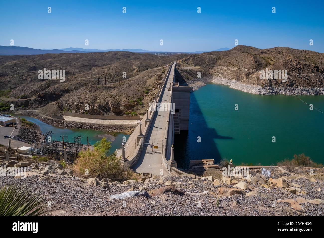 A concrete gravity dam in Elephant Butte, New Mexico Stock Photo - Alamy
