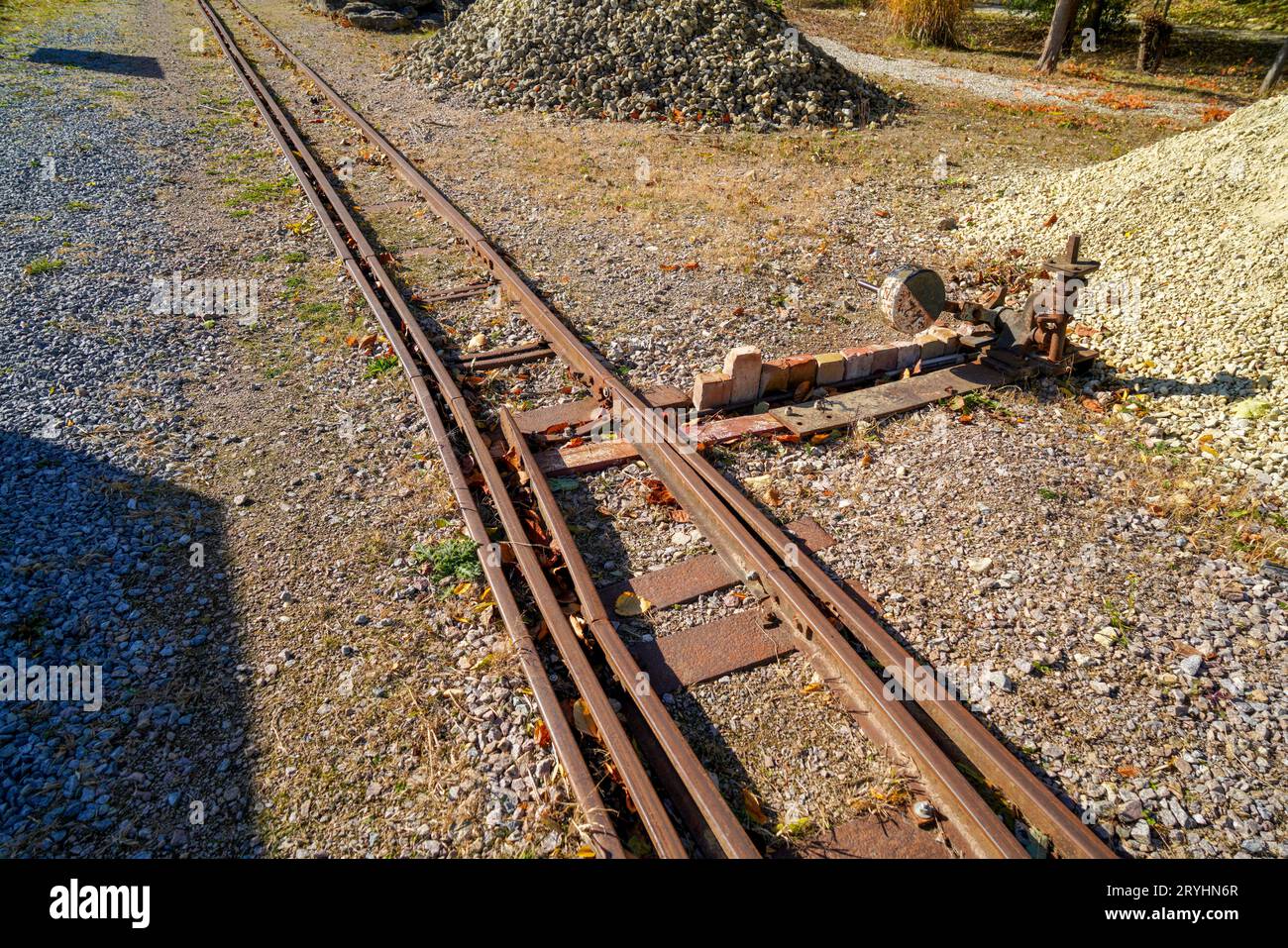 Railway made of robust steel for long-lasting loads on the rails and ...