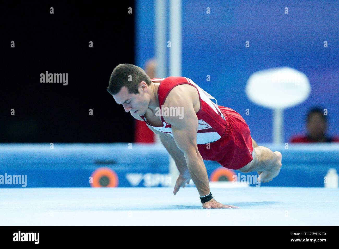 Antwerp, Belgium. 1st Oct, 2023. Rene Cournoyer (CAN) on Floor Exercise ...