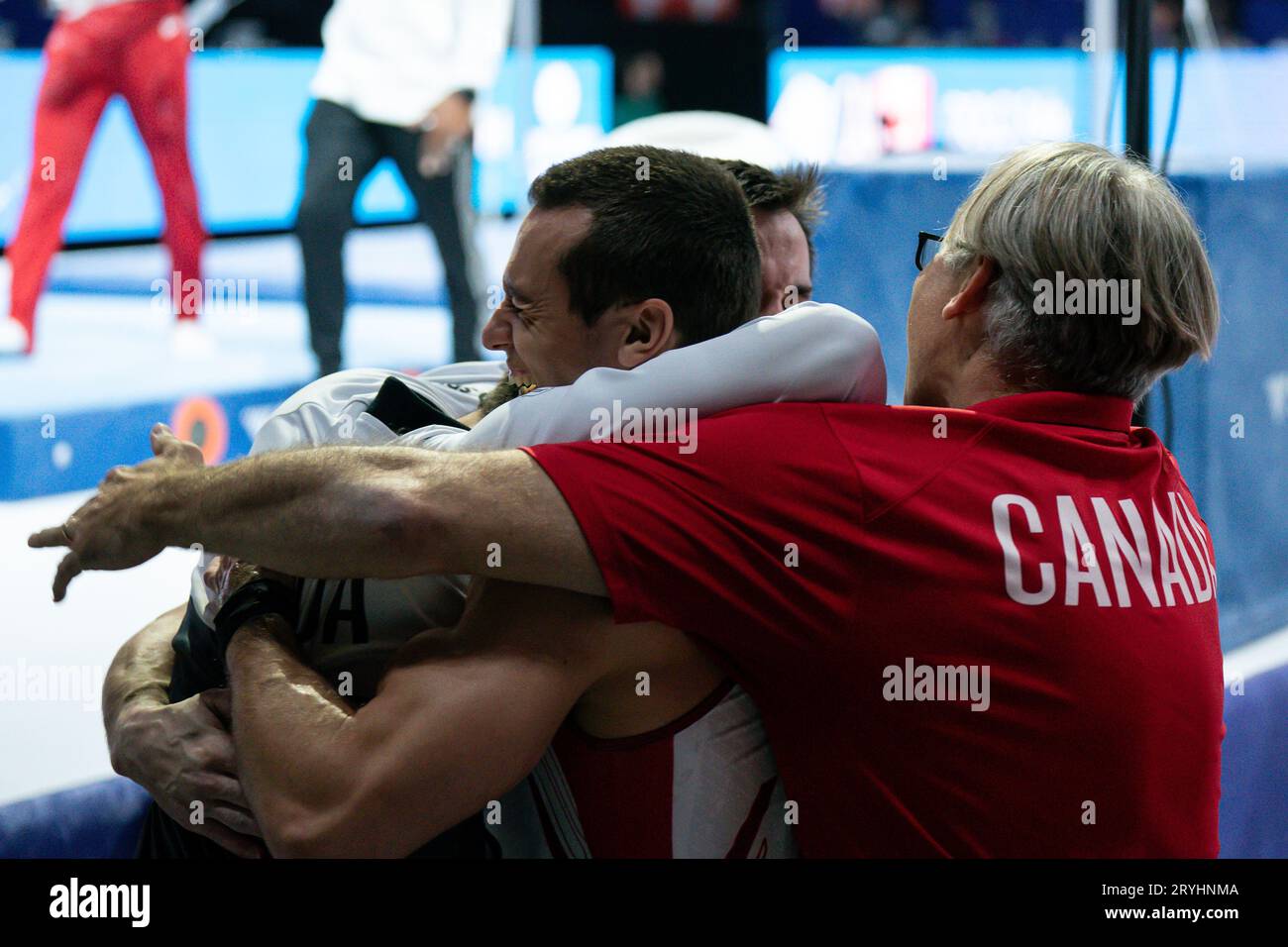 Antwerp, Belgium. 1st Oct, 2023. Team Canada celebrates their ...