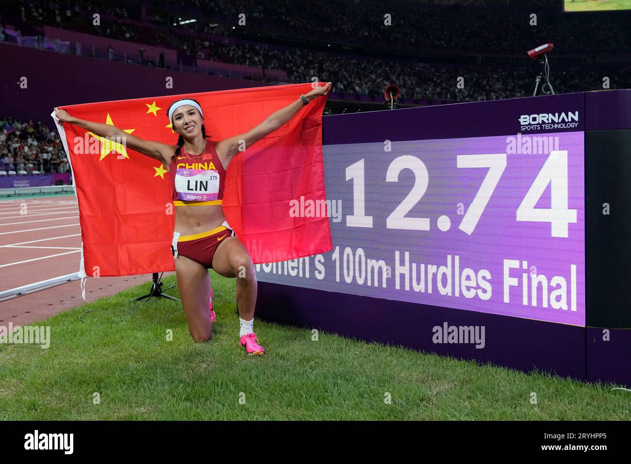 China's Lin Yuwei celebrates after winning the women's 100-meter ...