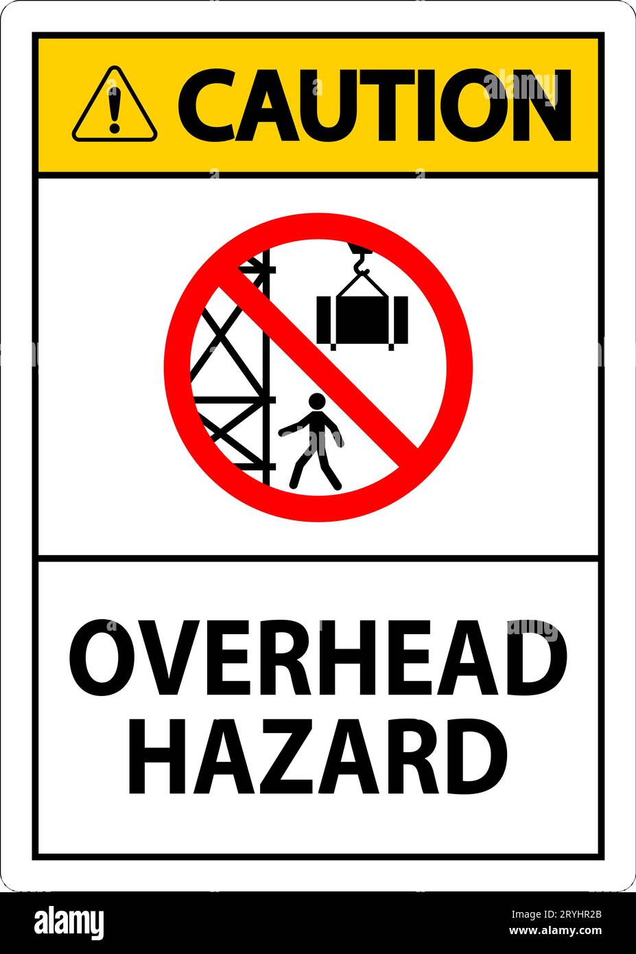 Caution Sign Overhead Hazard Stock Vector Image & Art - Alamy