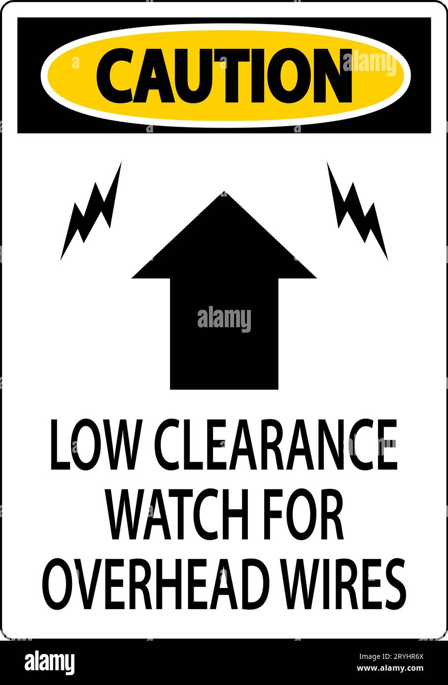 Caution Sign Low Clearance, Watch For Overhead Wires Stock Vector Image ...