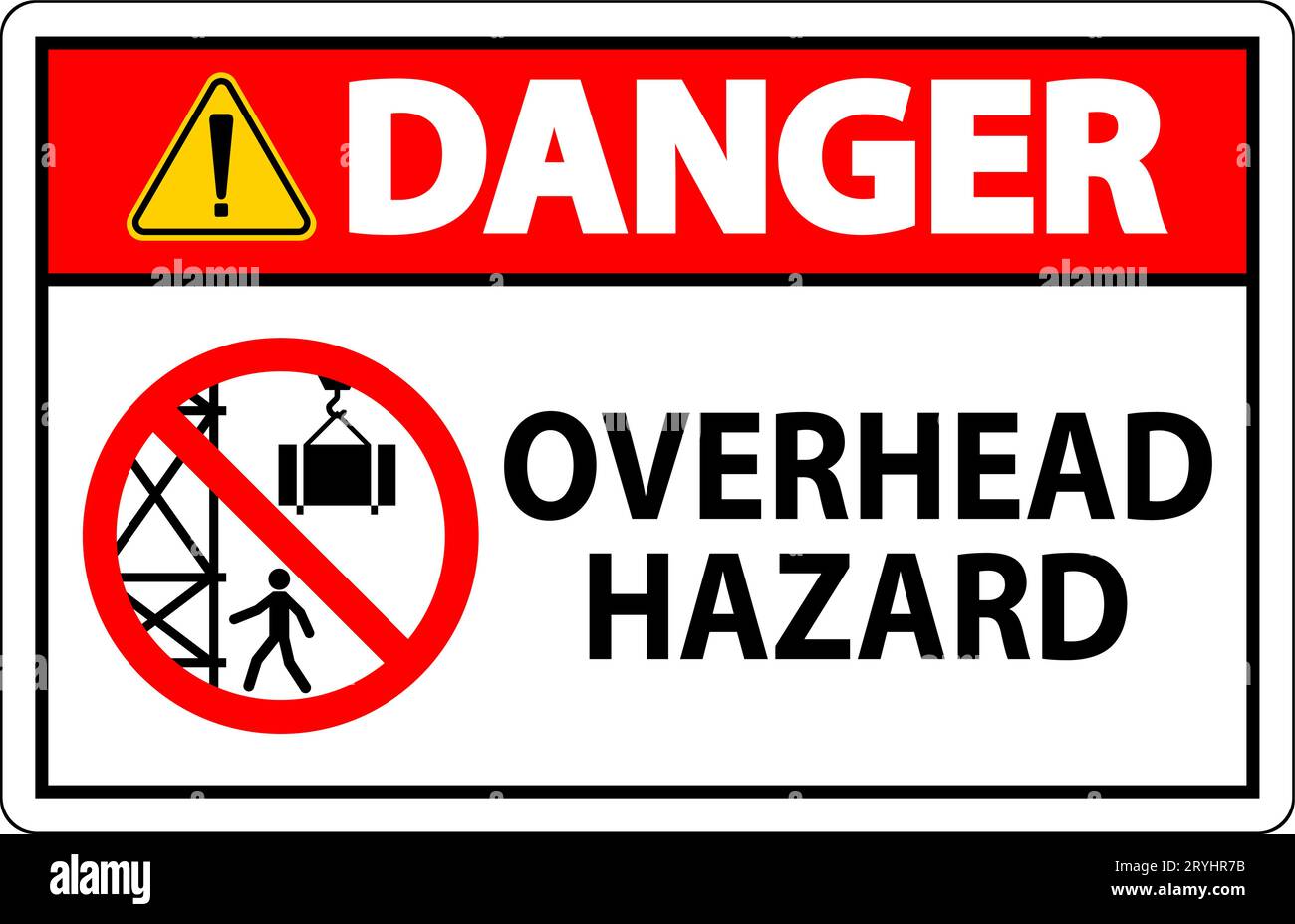 Danger Sign Overhead Hazard Stock Vector Image & Art - Alamy