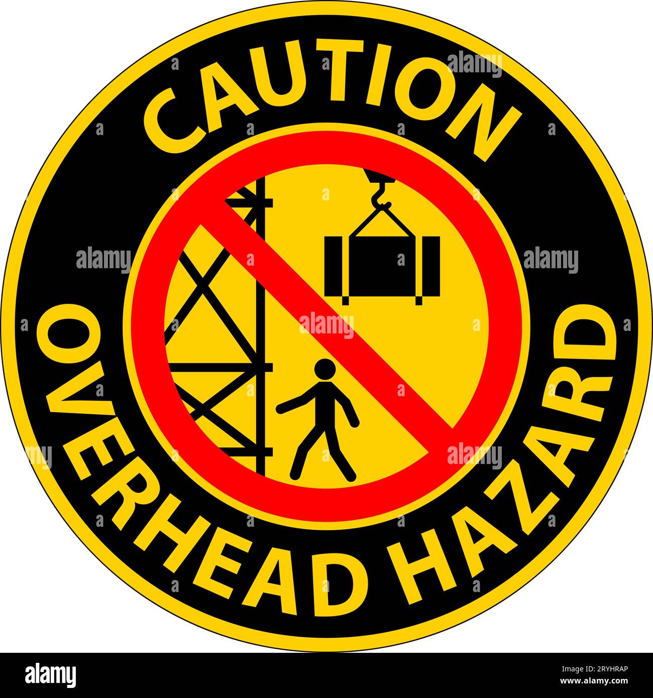 Caution Sign Overhead Hazard Stock Vector Image & Art - Alamy