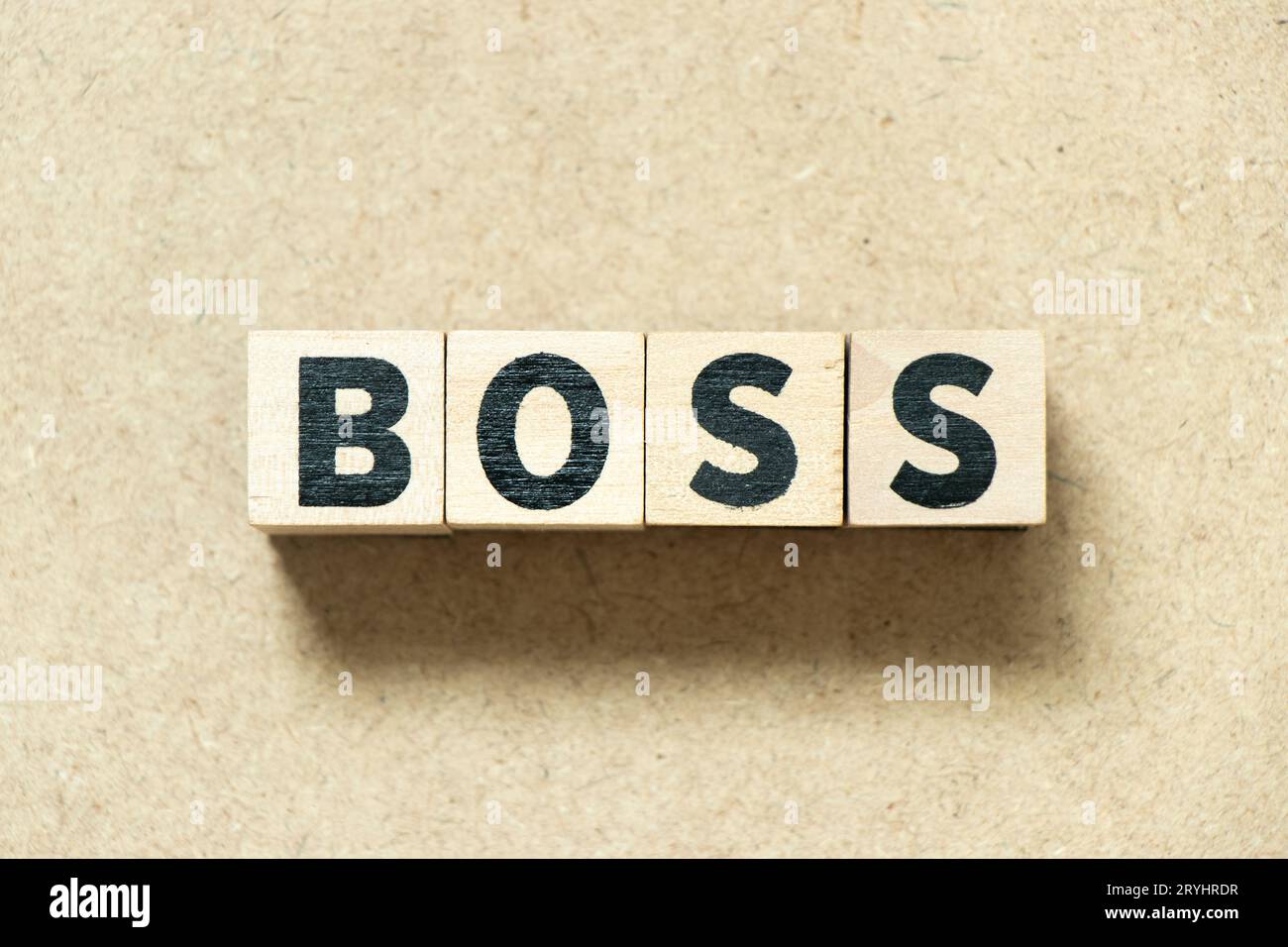 Alphabet letter block in word boss on wood background Stock Photo - Alamy